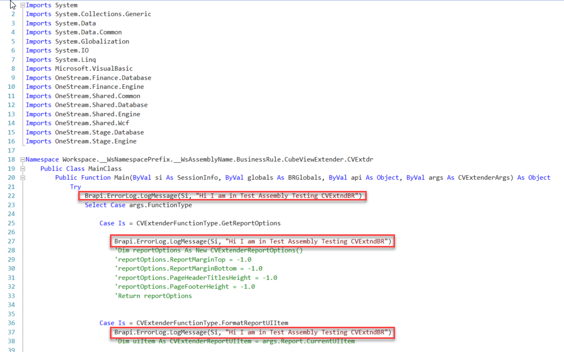 Cube view Extender Business Rule Assemblies not working, Not sure if I missed anything ...