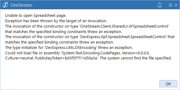 Spreadsheet Related Error Message | OneStream Community