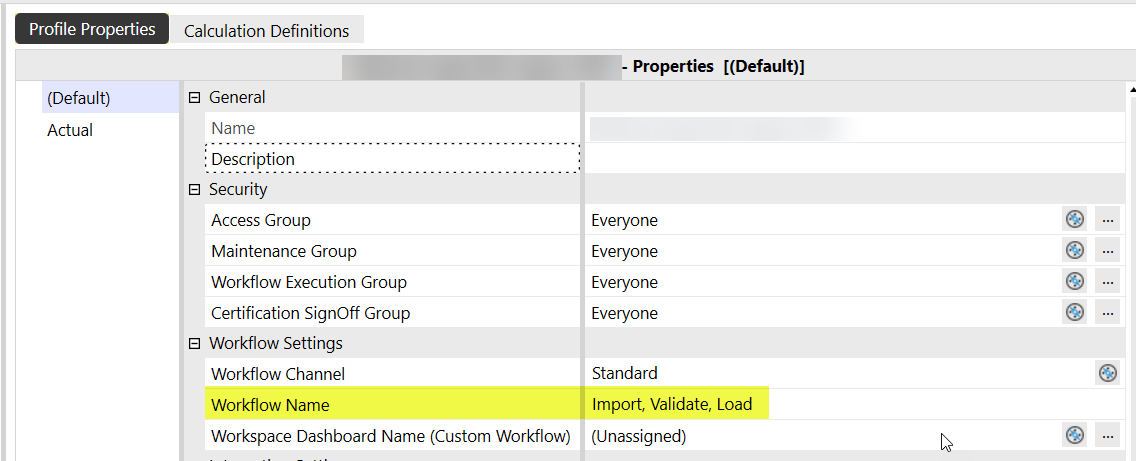 Get The Workflow Name Setting From A Workflow Profile In A Business