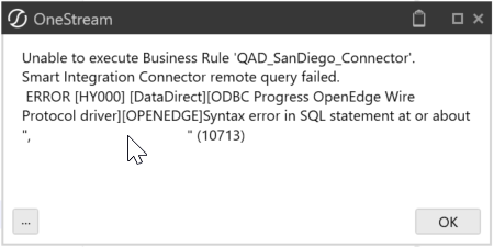SQL in BR gets syntax errors, but runs from Data Adapter | OneStream ...