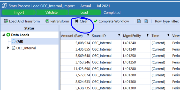 Clear data from Workflow import | OneStream Community