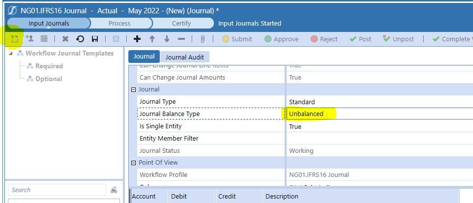 Restriction of posting "Unbalanced" journals when creating the journals ...