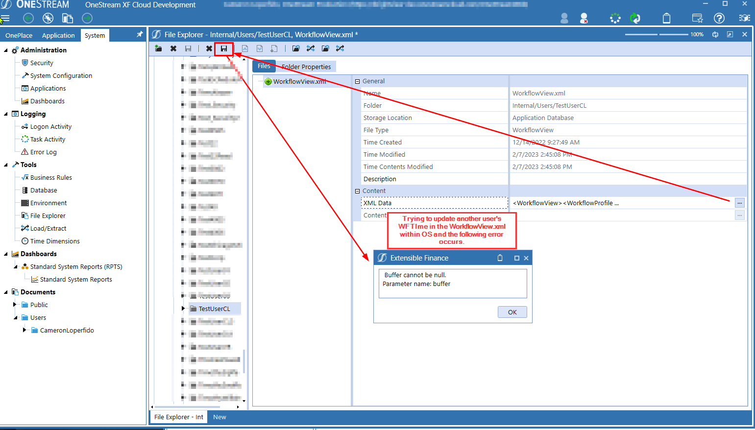 Buffer cannot be null, updating workflowview.xml | OneStream Community
