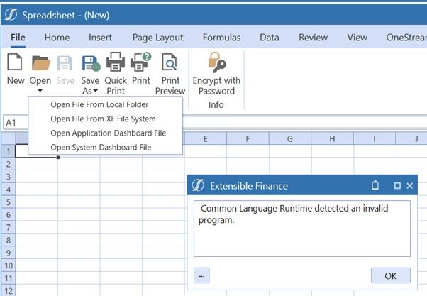 Error Message In Spreadsheet Onestream Community