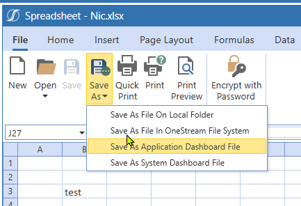 Save a spreadsheet in Application Dashboard | OneStream Community
