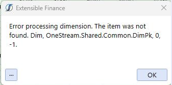 OneStream Error Processing Dimension | OneStream Community
