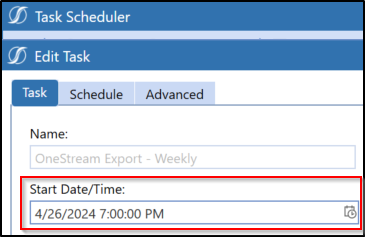 Task Scheduler | OneStream Community