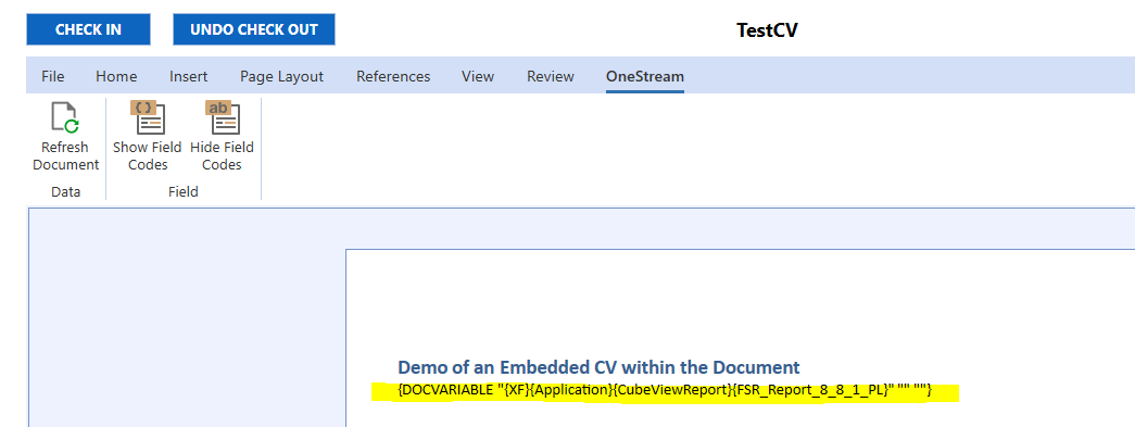 Narrative Reporting - Insert Content (using Artifacts option ...