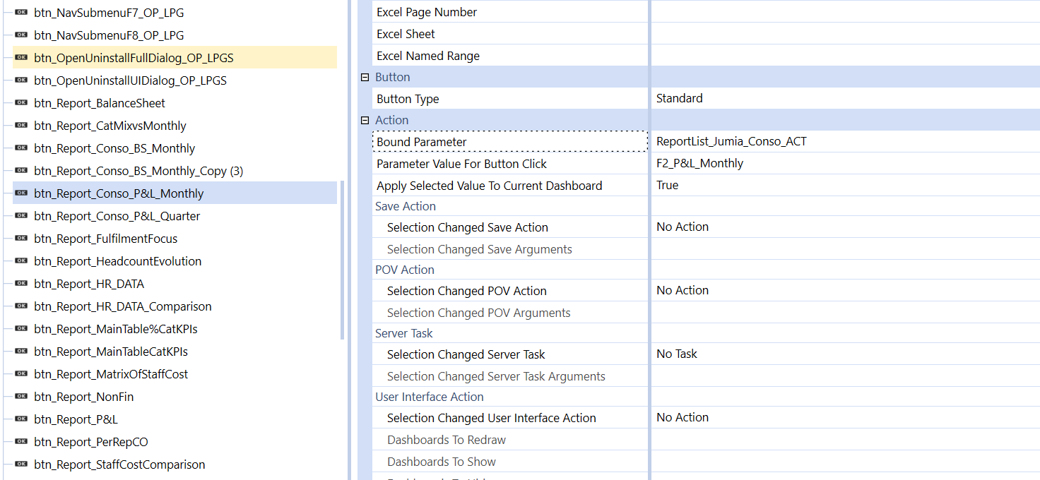 Passing value to parameter on action of button | OneStream Community
